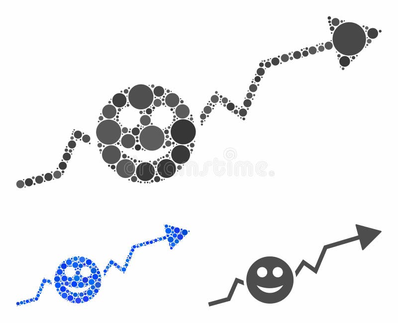 Smile Growing Trend Mosaic Icon of Circle Dots Stock Illustration ...