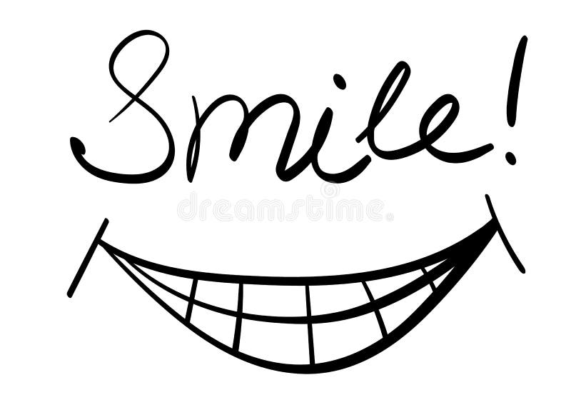 Smile hand drawn lettering stock vector. Illustration of concept ...