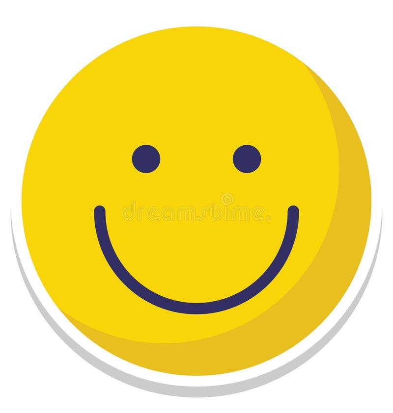 Smile, Happy Vector Isolated Icon Which Can Easily Modify or Edit Stock ...