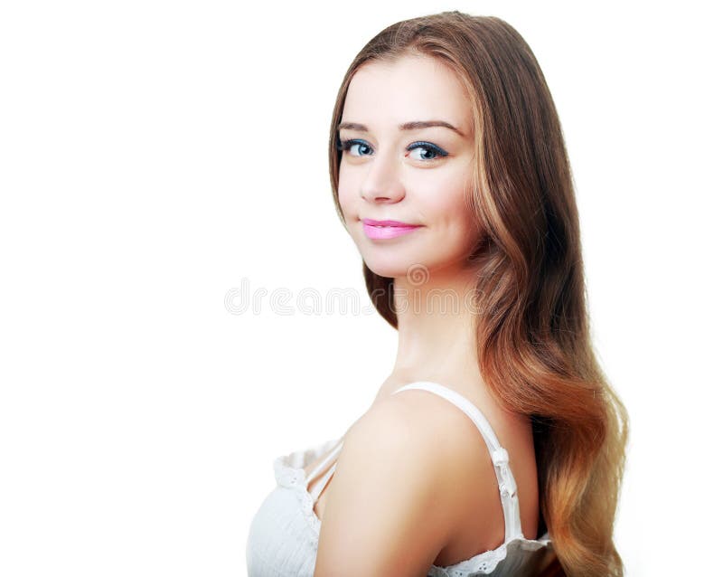 Smile has turned back stock image. Image of hair, eyes - 68476215