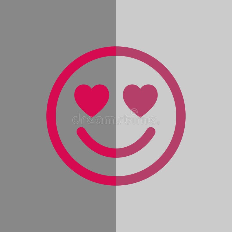 Smile with Hearts of Love Icon Stock Vector Illustration Flat Design ...
