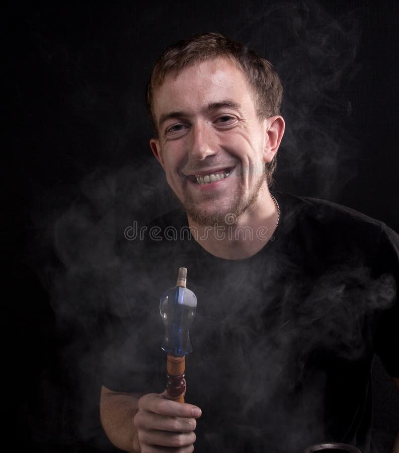 Smile and hookah stock photo. Image of smoke, lips, dark - 10975468