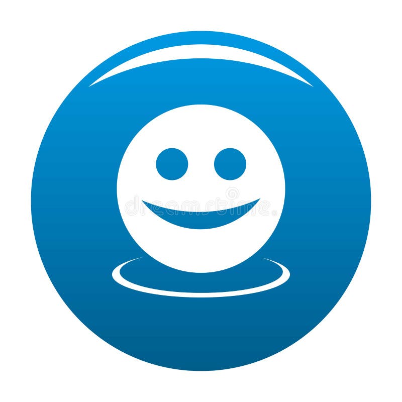 Smile icon blue stock illustration. Illustration of emoticon - 123757641