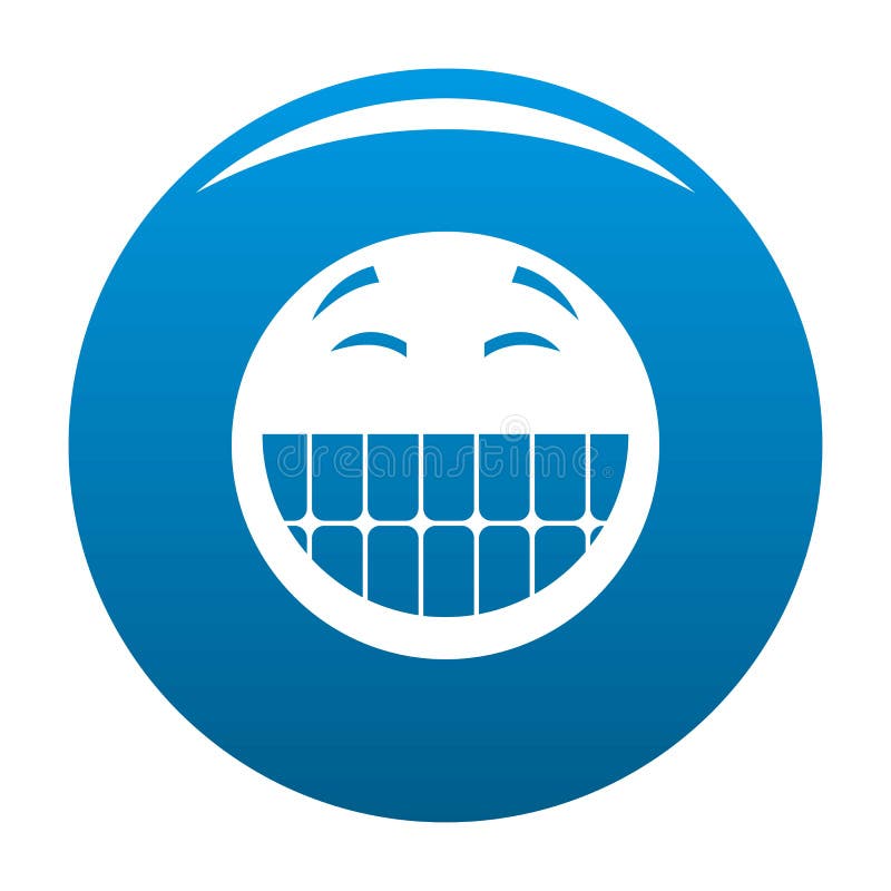 Smile icon blue stock illustration. Illustration of happy - 123265442