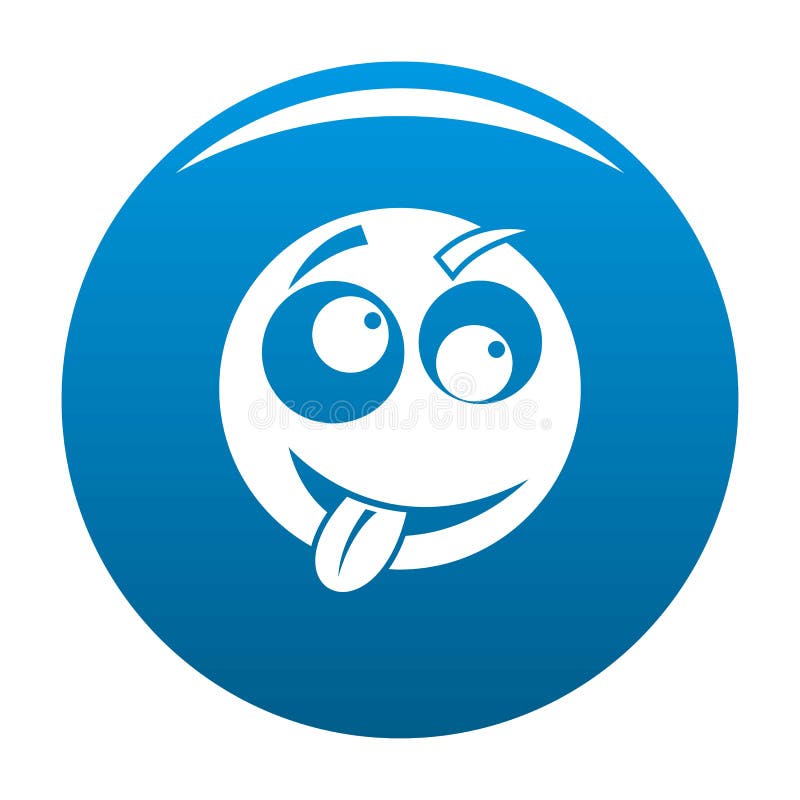 Smile icon blue stock illustration. Illustration of happiness - 123756835