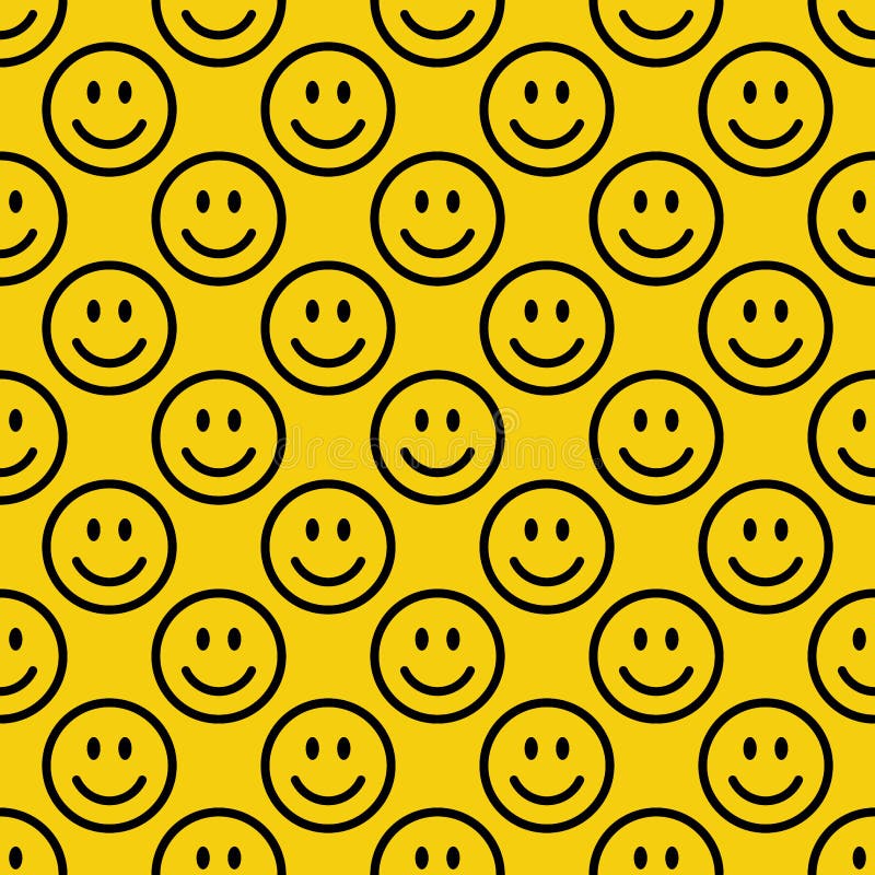 Smile Icon Pattern. Happy and Sad Faces. Vector Abstract Background ...