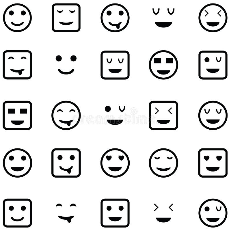 Smile icon set stock vector. Illustration of people - 120571572