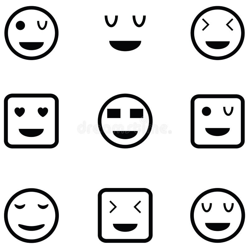 Smile icon set stock vector. Illustration of face, feedback - 120571657