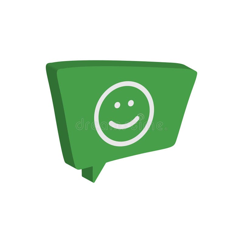 Smile Icon Symbol Button Shape Fun Green Stock Vector - Illustration of ...