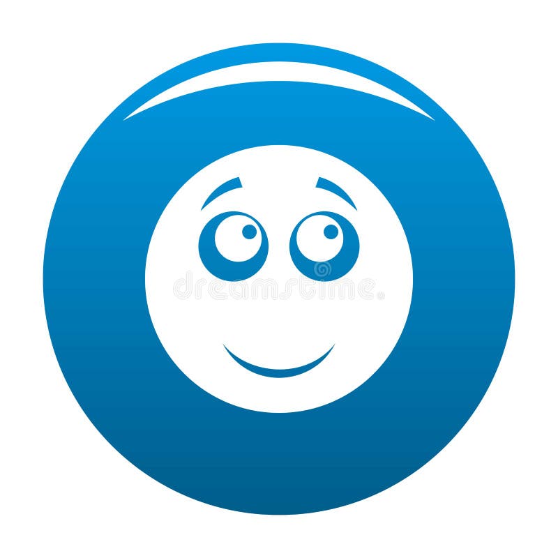 Smile icon blue vector stock vector. Illustration of face - 109950519