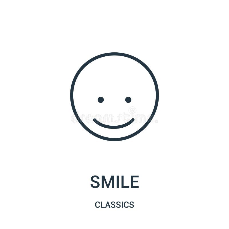 Smile Icon Vector from Classics Collection. Thin Line Smile Outline ...