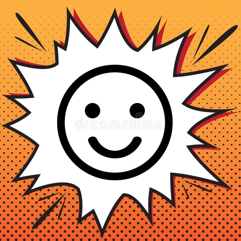 Smile Icon. Vector. Comics Style Icon on Pop-art Background.. Il Stock ...
