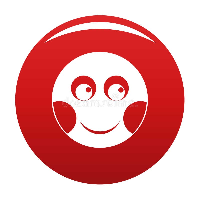Smile icon vector red stock vector. Illustration of head - 141681702