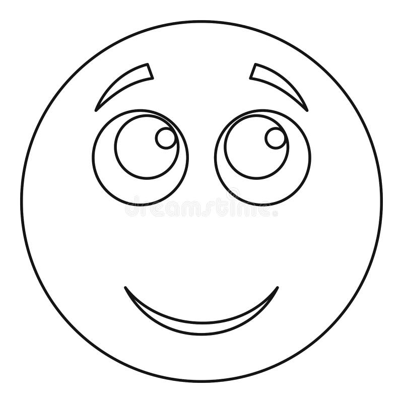 Smile Icon Vector Thin Line Stock Vector - Illustration of element ...