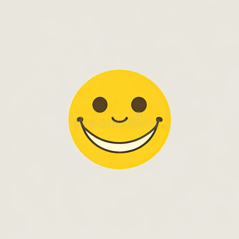 Smile Icon and White Background, Cute Yellow Smile Web Icon Stock ...