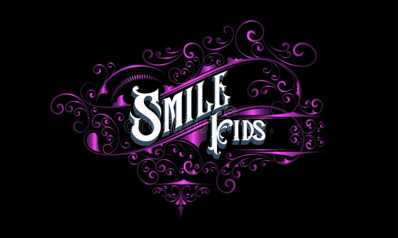 SMILE KIDS Lettering Custom Style Design Stock Illustration ...