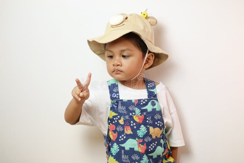 Smile Little Boy Holding Up the Peace Sign Stock Image - Image of ...