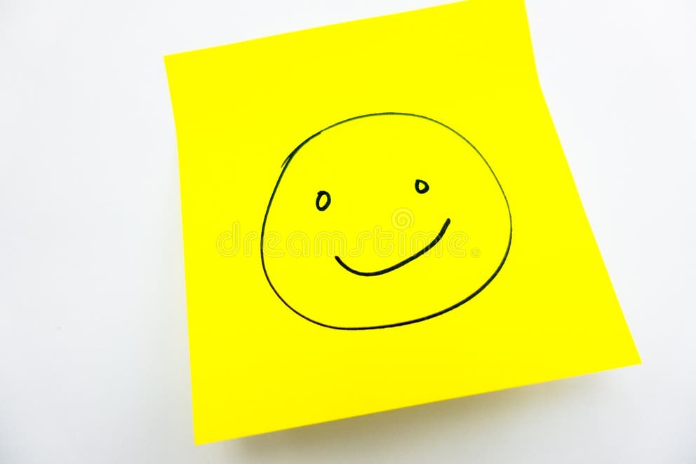 SMILE Hand Drawn on Sticky Note Stock Image - Image of smile, greet ...