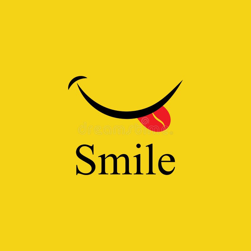 Smile Logo in Yellow Background Vector. Stock Vector - Illustration of ...