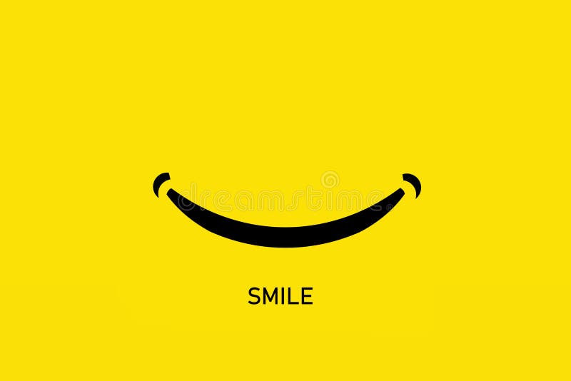 Smile Logo in Yellow Background Vector Illustration. Smile Logo in ...
