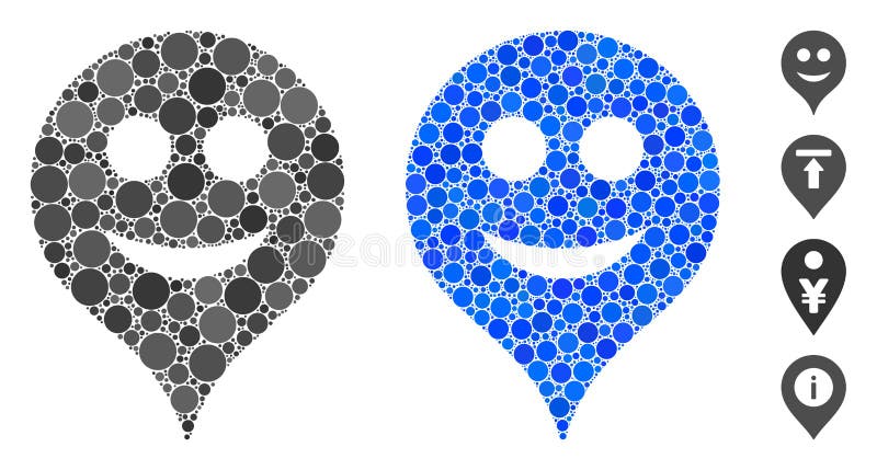 Smile Map Marker Flat Icon stock vector. Illustration of mood - 126144465