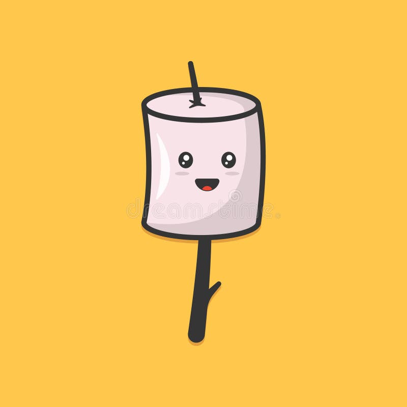 Smile Marshmallow Icon Logo Vector Illustration Design, Simple Dessert ...