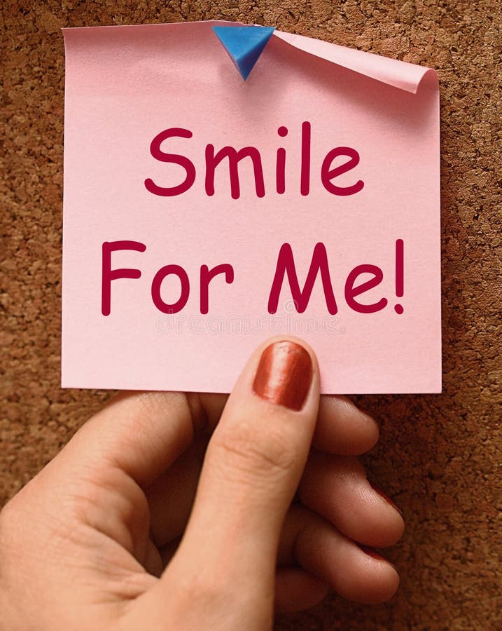 Smile Note Shows Happy Optimism and Correspondence Stock Illustration ...