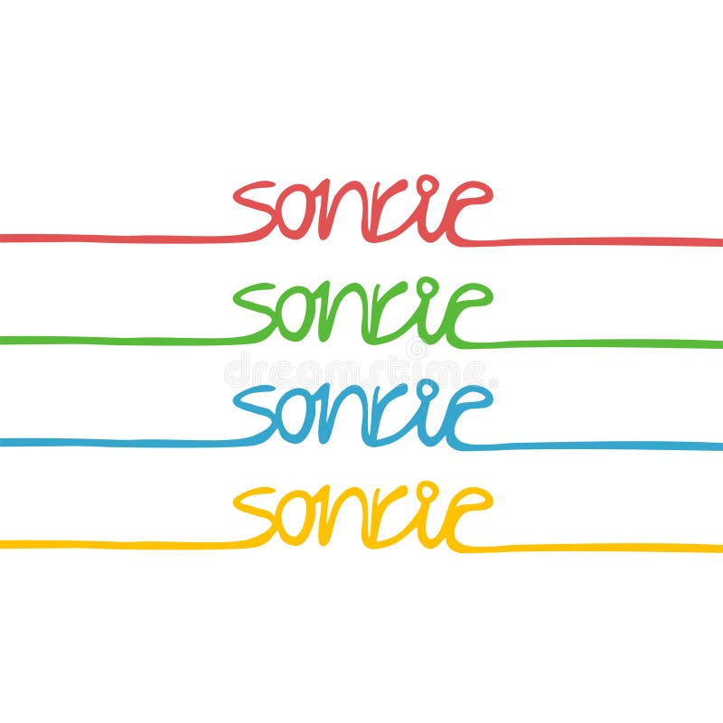 Smile Message in Spanish Language Stock Vector - Illustration of ...