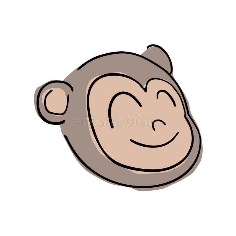 Smile monkey draw stock vector. Illustration of creative - 120599588