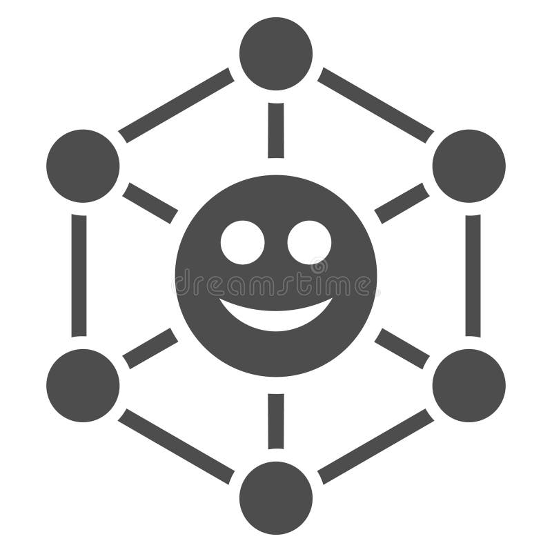 Smile Network Flat Icon stock vector. Illustration of molecule - 126144416