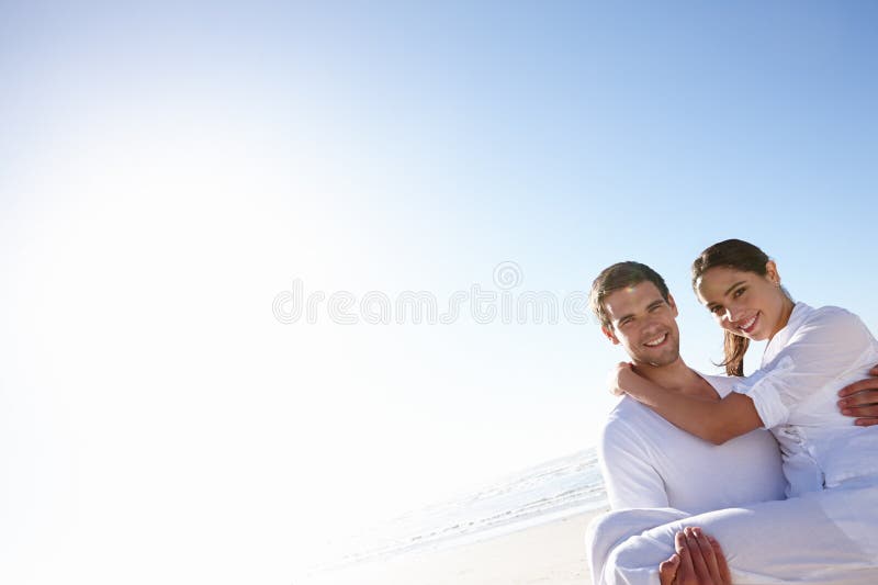 Smile Ocean And Portrait Of Couple With Embrace For Love Summer