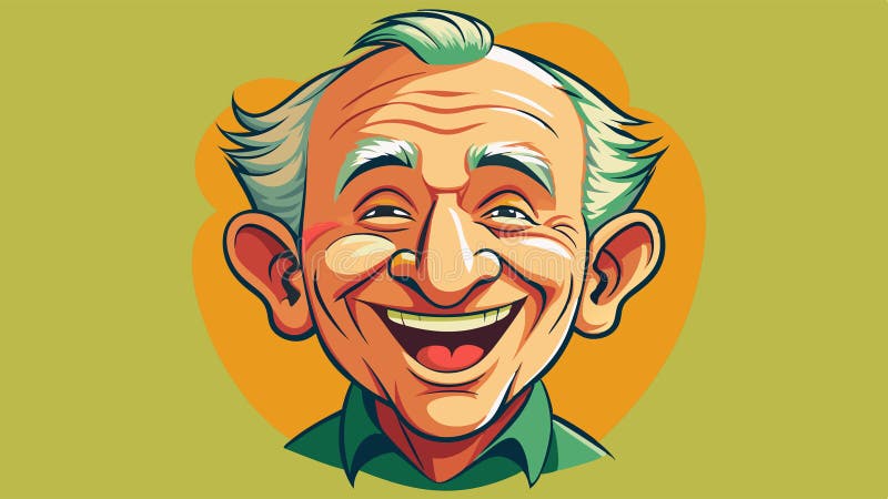 Smile Old Man Head stock vector. Illustration of smiling - 343595974