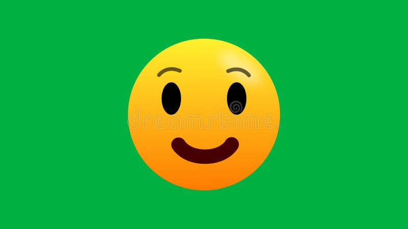 Smile and One Eye Blinking Animation Isolated on Green Screen with ...
