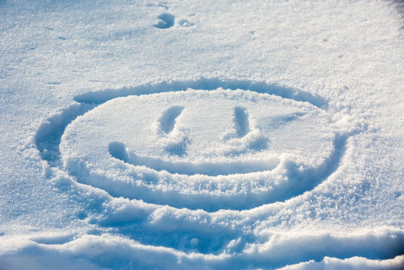 Smile Painted with a Finger on the Snow Stock Image - Image of cheerful ...