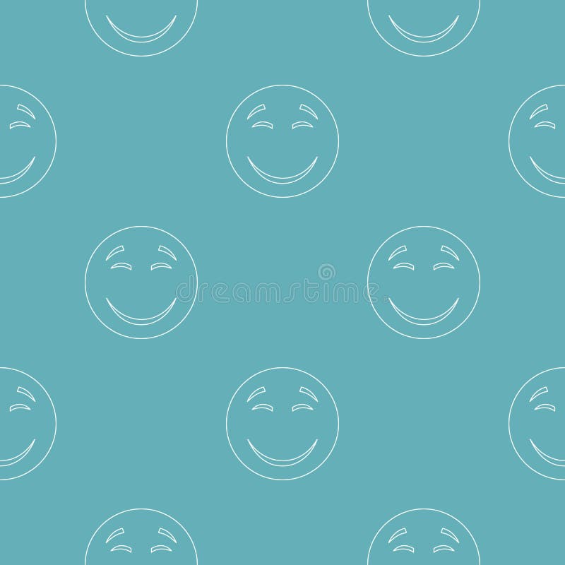 Smile Background. Seamless Pattern of Happy Face Icon Stock Vector ...