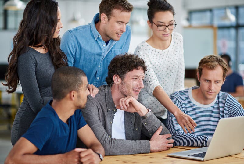 Smile, People and Office with Laptop for Teamwork, Collaboration and ...