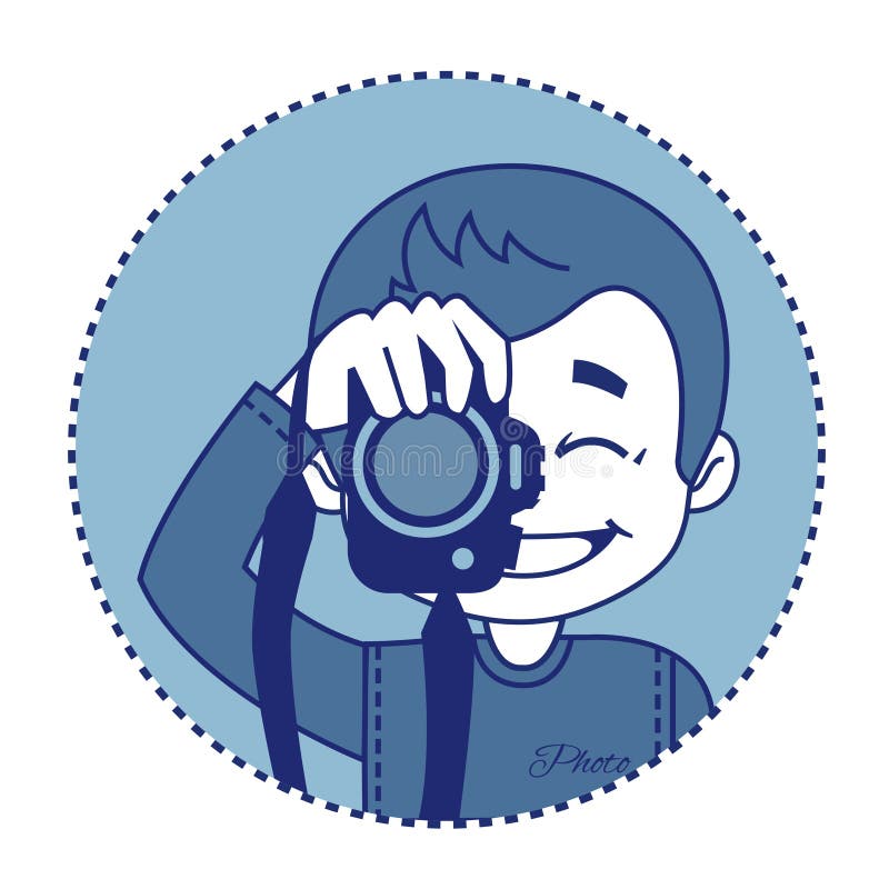 Smile Photographer with Camera Stock Vector - Illustration of laughing ...