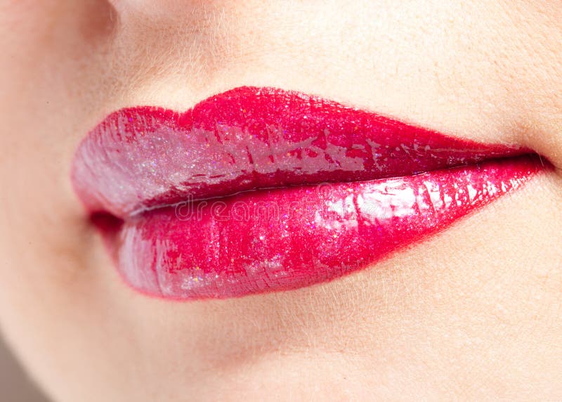 Smile red lips close-up stock photo. Image of provocative - 18896272