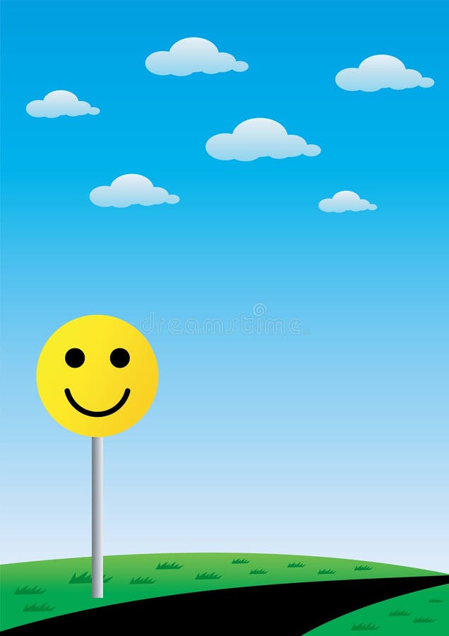 Smile road sign stock vector. Illustration of guide, future - 4964762