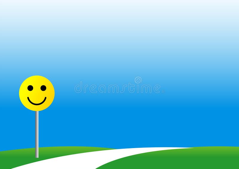 Smile road sign stock vector. Illustration of market, landscape - 4965775