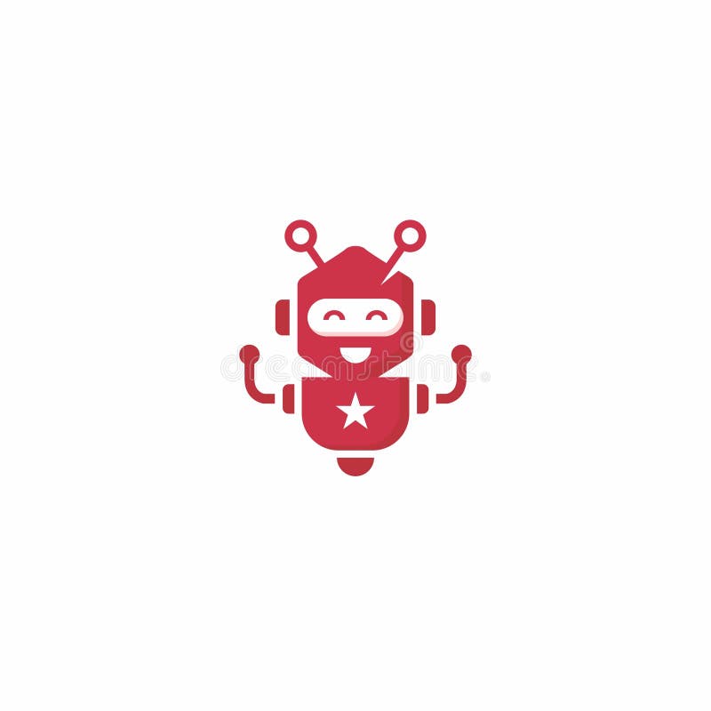 Smile Robot Character Logo stock vector. Illustration of phone - 311854056