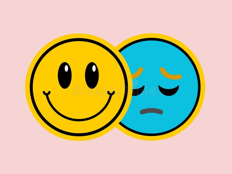 Smile and Sad Faces Emojis - 1 Stock Illustration - Illustration of ...