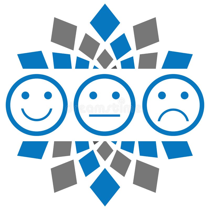 Smile Sad Neutral Blue Grey Circular Stock Illustration - Illustration ...