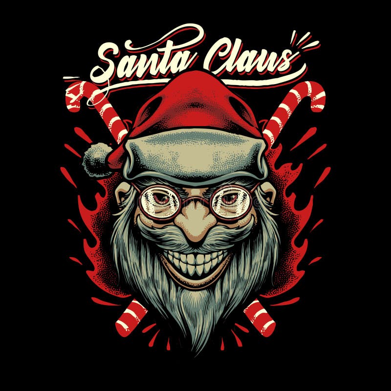 Smile Santa Claus Head Illustration Vector Stock Vector - Illustration ...