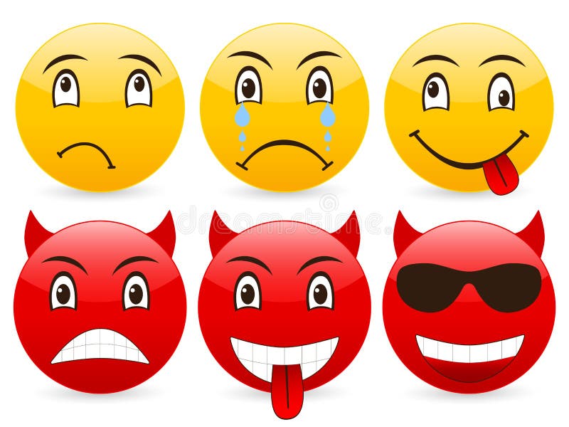 Set of shiny smiles icons stock vector. Illustration of sign - 8634104