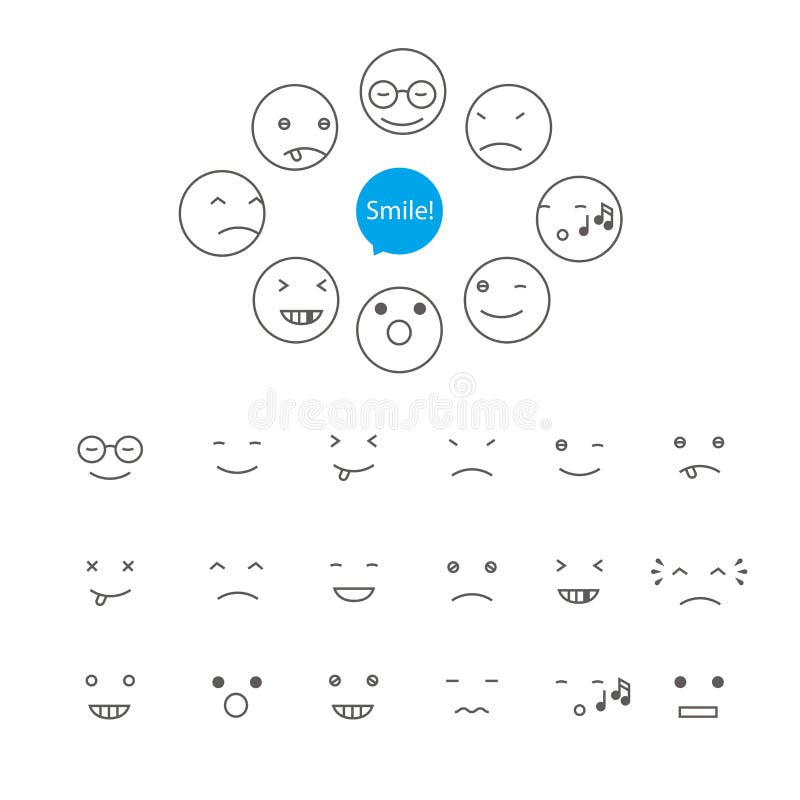 Smile set, vector stock vector. Illustration of internet - 210603046