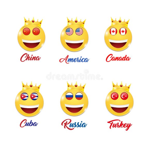 Smile Set, Vector .Smiling Faces ,icon Set .Set of Flags of Different ...