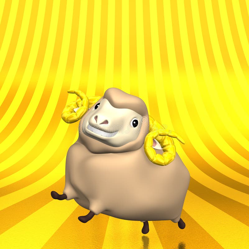 Smile Sheep on Golden Text Space Stock Illustration - Illustration of ...