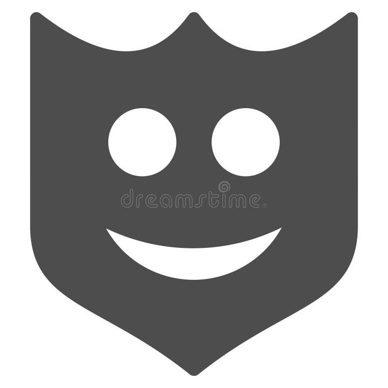 Smile Shield Flat Icon stock vector. Illustration of emotion - 126144530