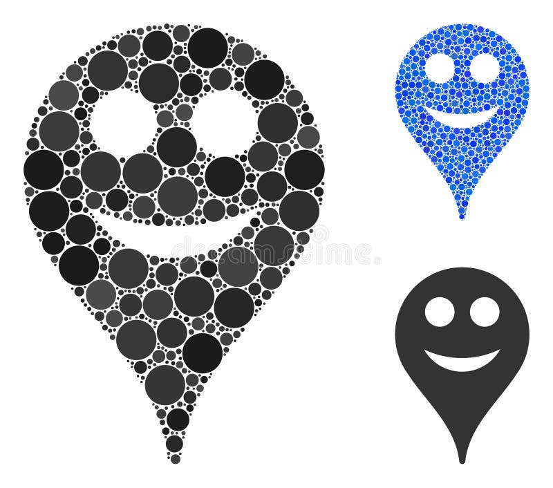 Smile Smiley Map Marker Composition Icon of Spheric Items Stock ...